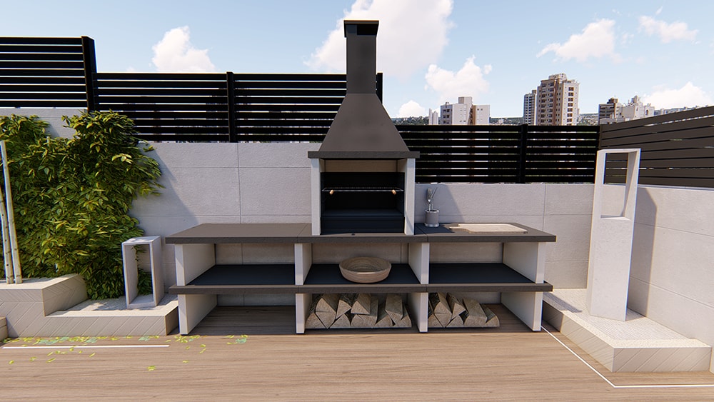 Barbacoa De Obra Modelo Elegant 30003 Con Piedra Artificial Barbacoa De Obra Modelo Elegant 30003 Con Piedra Artificial